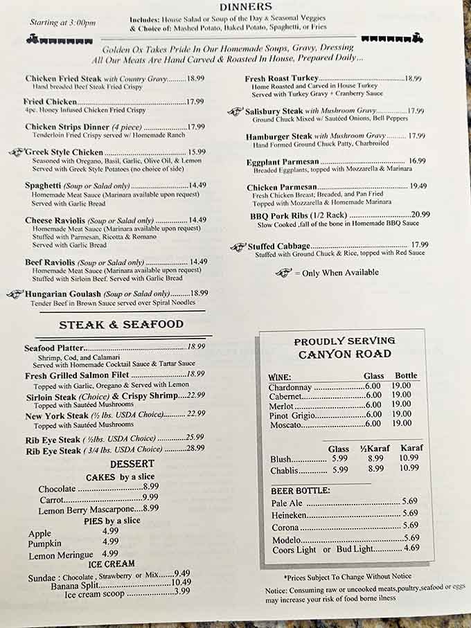 Hungarian goulash and BBQ ribs share menu space, proving this diner has more range than your favorite radio station.