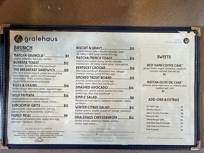 This menu reads like a greatest hits album of brunch, where every track is a chart-topper.