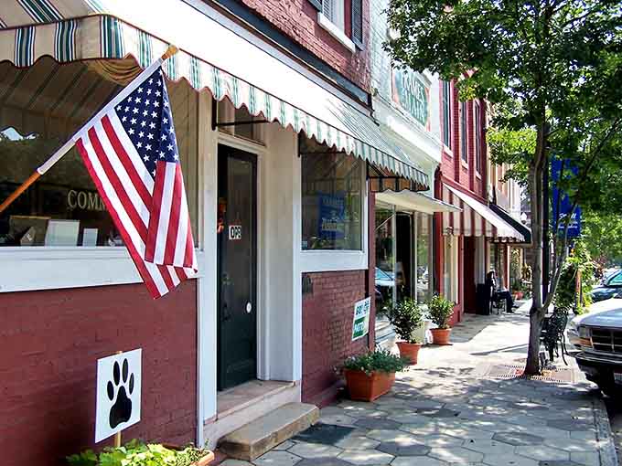 Local shops wave their flags proudly, offering the kind of personal service that big box stores forgot existed decades ago.