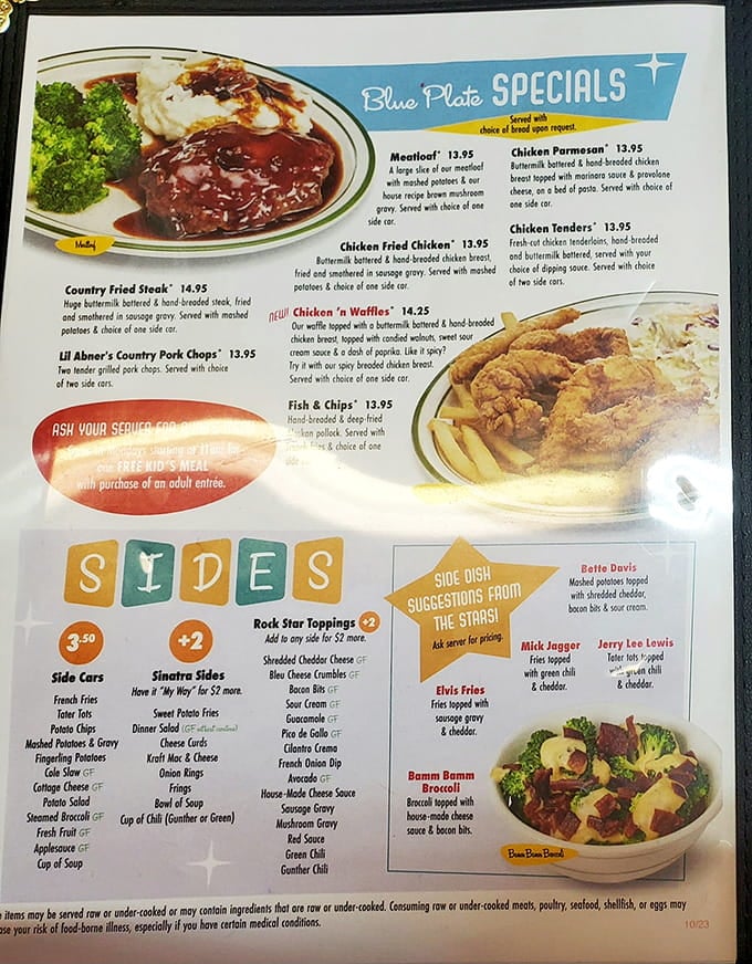 The menu reads like a greatest hits album, with celebrity-named dishes that deliver more than just clever wordplay.