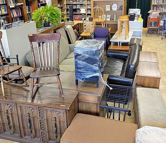 Furniture arranged like a choose-your-own-adventure story, each piece ready to anchor someone's next chapter at home.