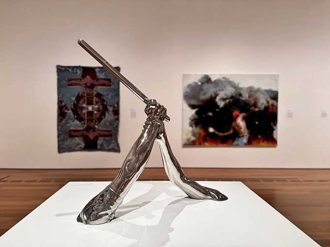 This sleek sculpture proves that sometimes the most interesting conversations happen without saying a single word.