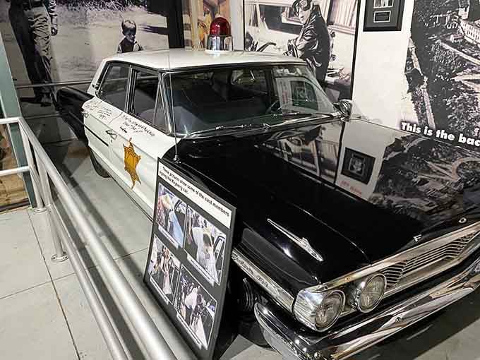 That's the actual Mayberry squad car, proving Andy and Barney had better taste in rides than criminals.