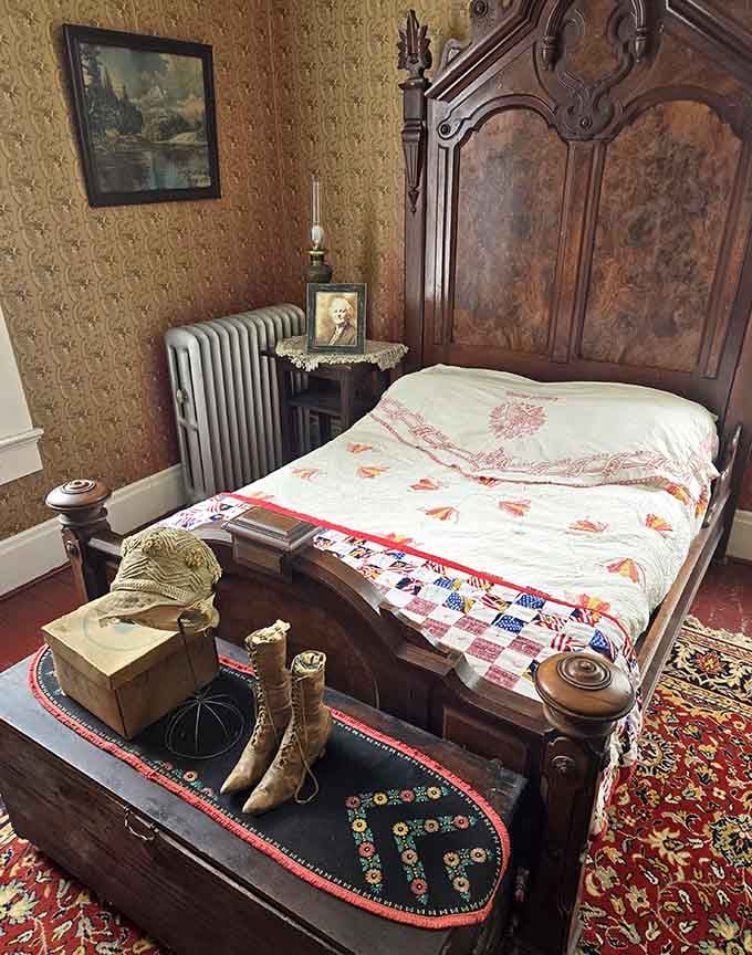 This bedroom looks inviting until you remember the stories, then suddenly that antique bed seems less cozy and more concerning.