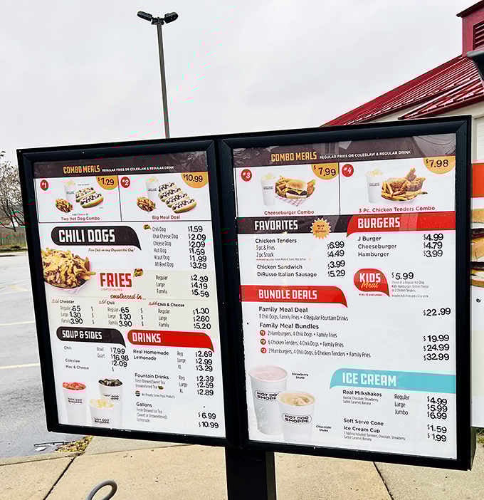 A menu where you can actually read the prices without needing to sit down first, what a concept.