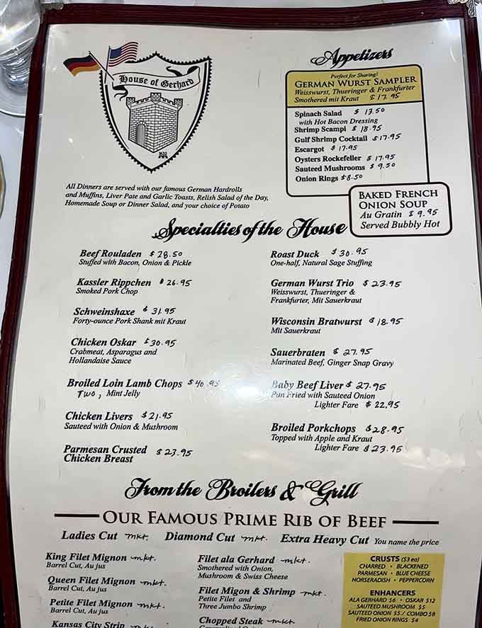 This menu reads like a love letter to German cuisine, and every dish is ready to sweep you off your feet.