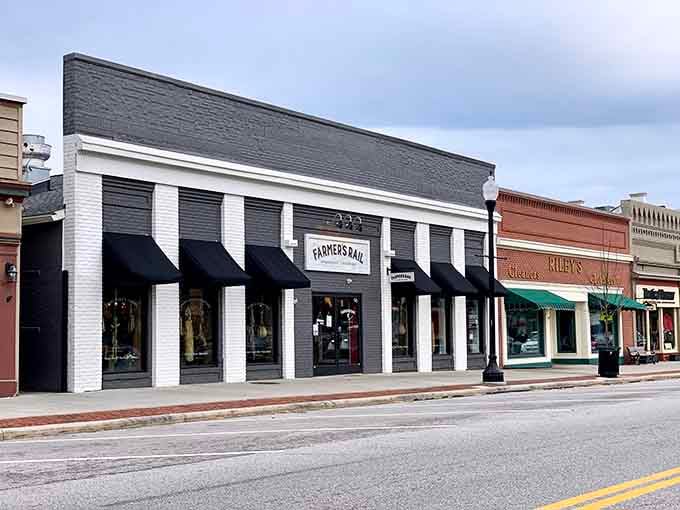 The Farmer's Rail brings that classic Main Street charm where even the awnings look ready for their close-up.