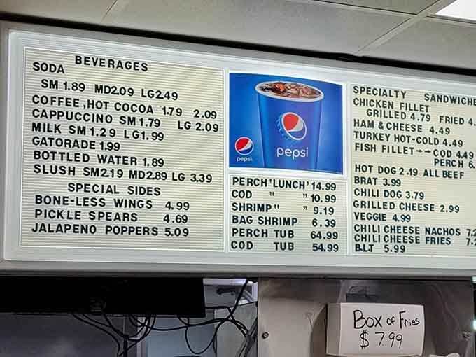 No fancy fonts or Instagram filters here, just honest menu boards listing honest food at honest prices.