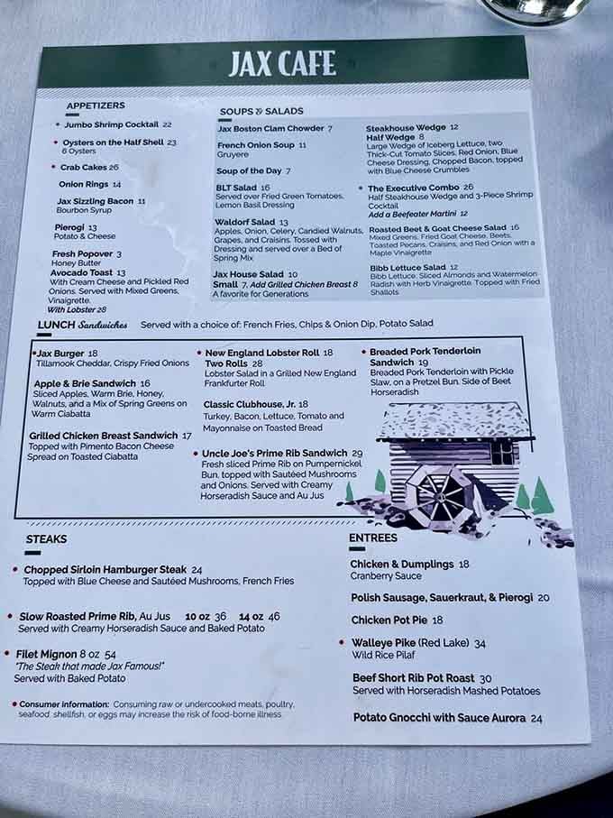 A menu that honors both American steakhouse classics and Eastern European heritage without apology or pretension.