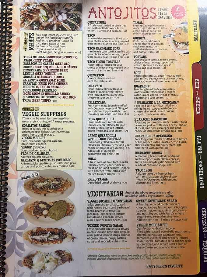This menu reads like a greatest hits album of Mexican cuisine, with every page offering another reason to visit.