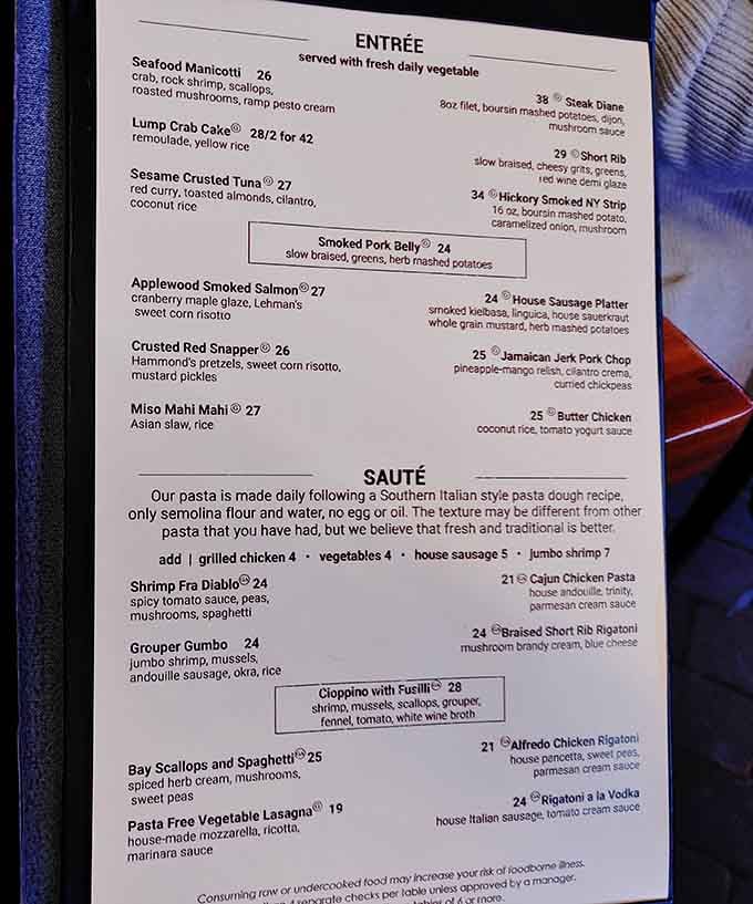 A menu that reads like a love letter to fresh ingredients and creative cooking techniques.