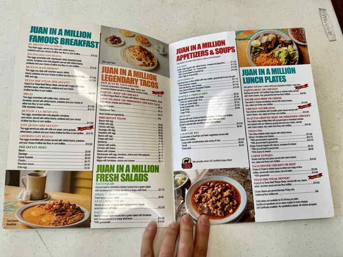 When the menu needs multiple pages to contain all the breakfast possibilities, you know you're in trouble.