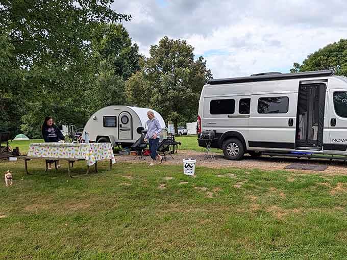 Camping here means waking up to nature instead of your neighbor's leaf blower symphony.