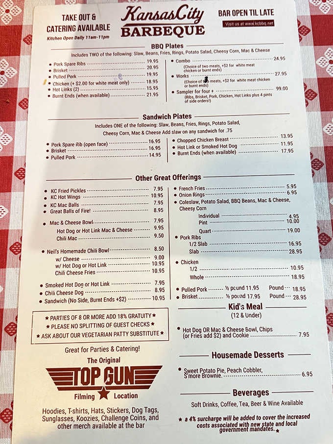 This menu proves you don't need fancy fonts when your barbecue does all the talking for you.