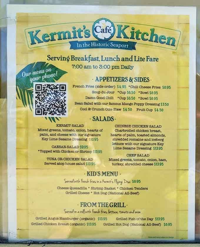 The menu promises Key Lime Sesame Dressing, because apparently someone decided to get wonderfully creative.