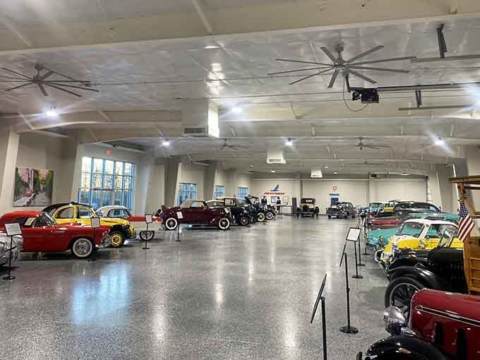 A gleaming showroom where every car tells a story from America's golden age of motoring.