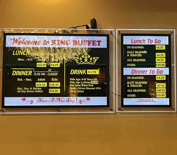 Strategic planning begins here: lunch or dinner, seafood or no seafood, the choices that will define your meal.