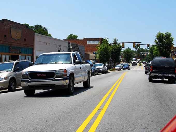 This is what Main Street America looks like when it refuses to become a parking lot for chain stores.