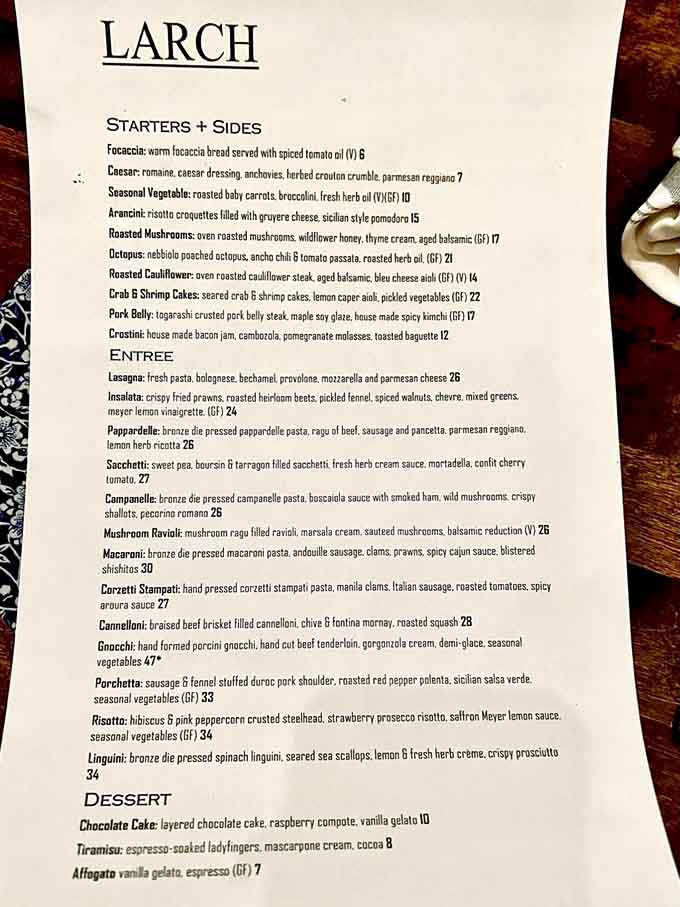 This menu reads like a love letter to Italian tradition with just enough creative flair to keep things interesting.