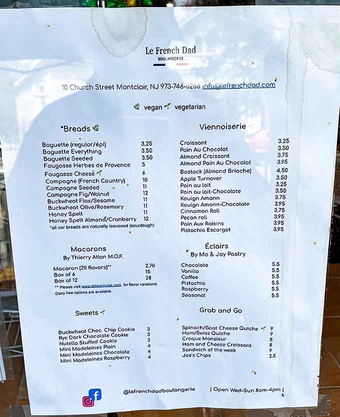 This menu reads like a love letter to French baking, with every item begging for your attention and appetite.