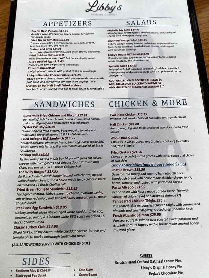 This menu reads like a greatest hits album of Southern cooking, and every track is a banger.