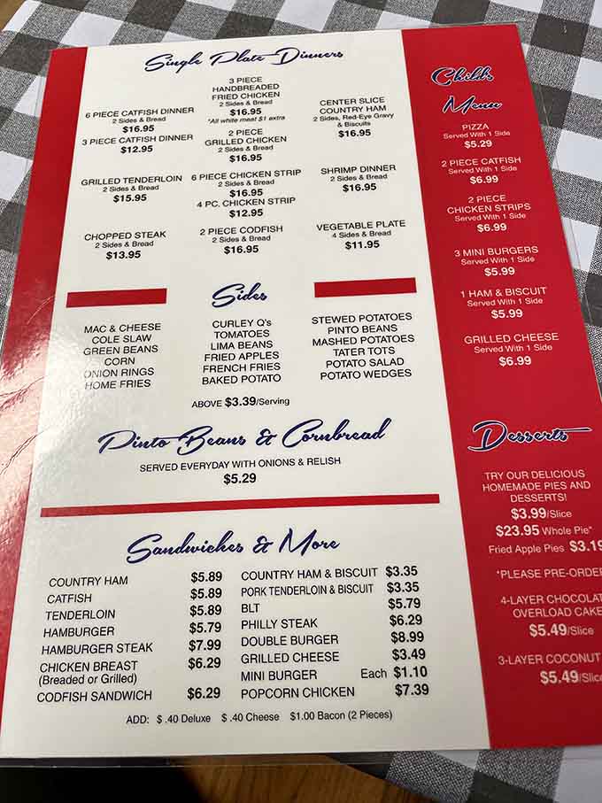 This menu proves you don't need fancy fonts when the food speaks louder than any designer ever could.