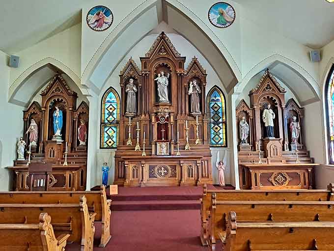Step inside and the ornate woodwork will take your breath away; pioneers built cathedrals while we struggle with IKEA instructions.
