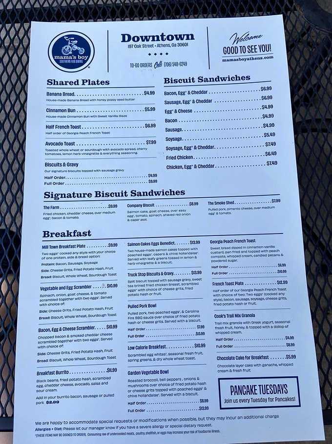 This menu reads like a greatest hits album of Southern breakfast, with some unexpected B-sides.