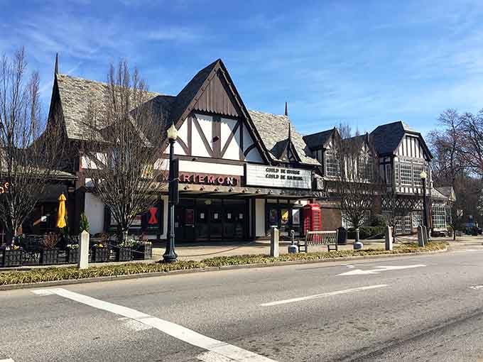 The Mariemont Theatre: where current blockbusters meet Tudor charm, creating the world's most architecturally overqualified movie night.