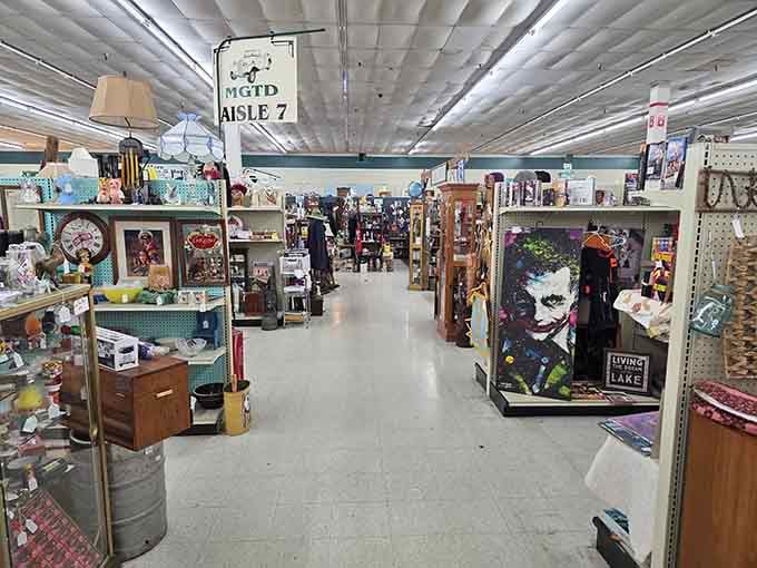 Those aisles stretch farther than your weekend plans, packed with memories you forgot you had.