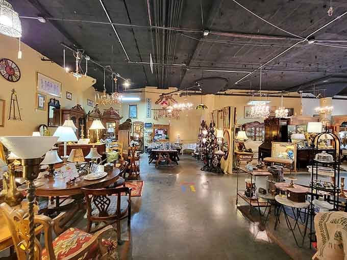 When chandeliers outnumber the customers, you know you've found the right kind of shopping experience.