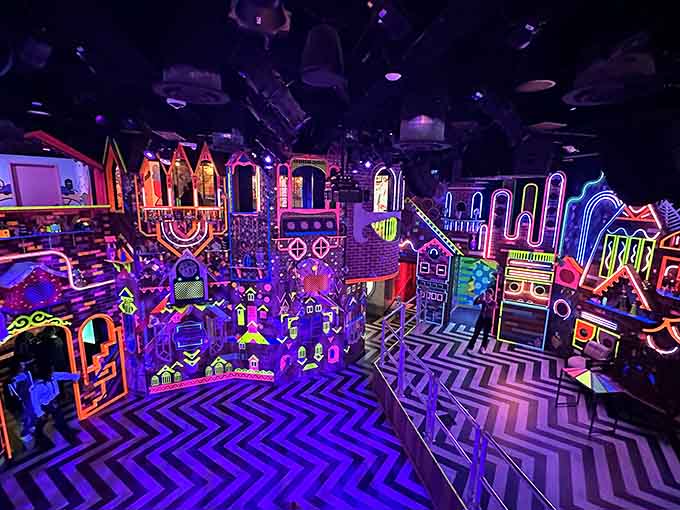 Neon cityscapes that would make Blade Runner jealous, except you can actually touch everything without getting arrested.