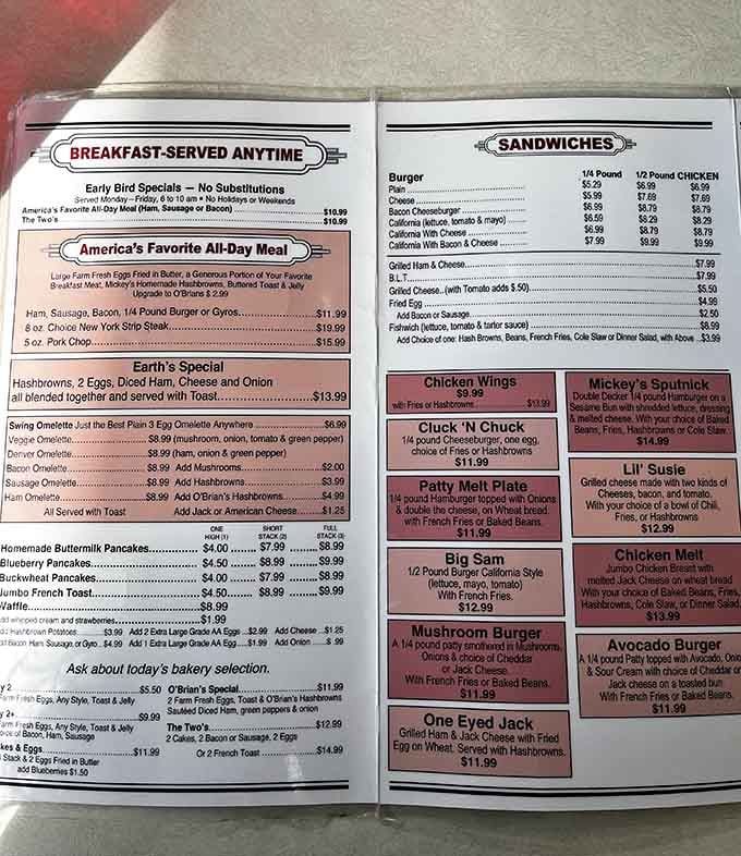 A menu this extensive means someone's going to leave happy, probably everyone actually, multiple times over.