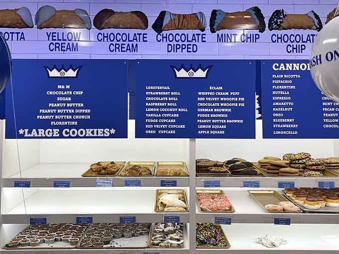 The menu board reads like a greatest hits album of Italian desserts, each flavor more tempting than the last.