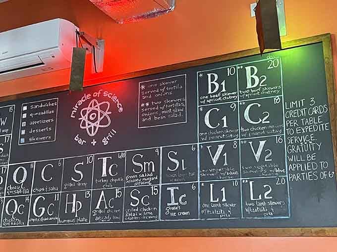 Forget memorizing elements for chemistry class, this periodic table lists burgers and beers in brilliant scientific fashion that's pure genius.