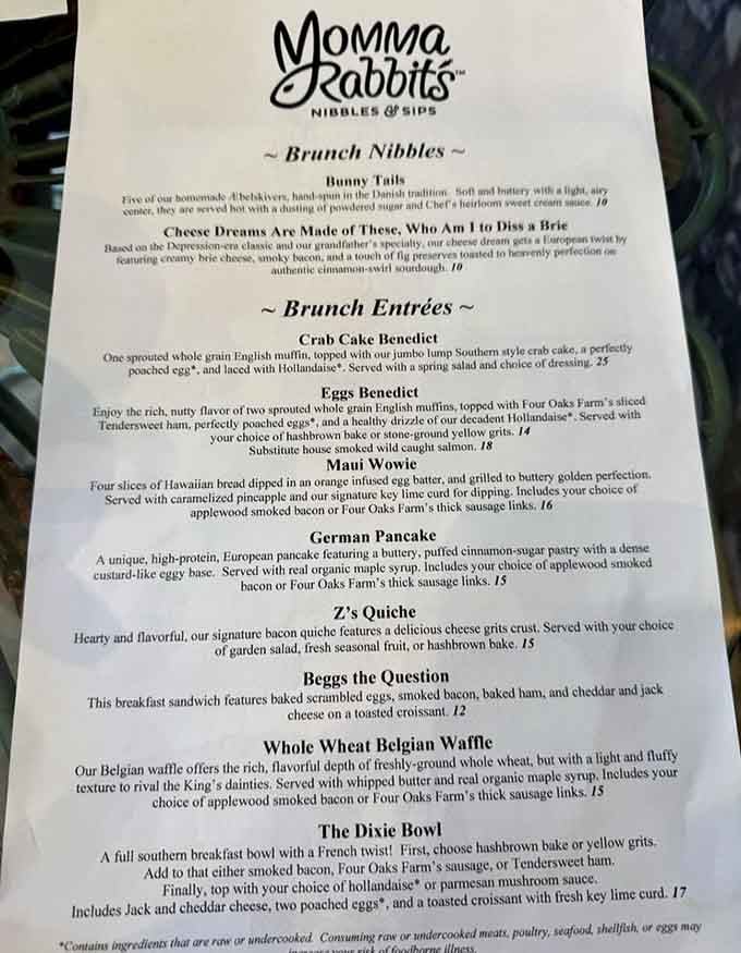 When a menu includes both "Cheese Dreams" and "Beggs the Question," you know someone's having fun in the kitchen.