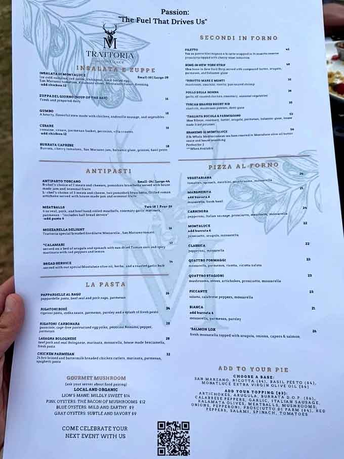 Italian menus that make you want to order everything twice, just to make sure you didn't miss anything good.