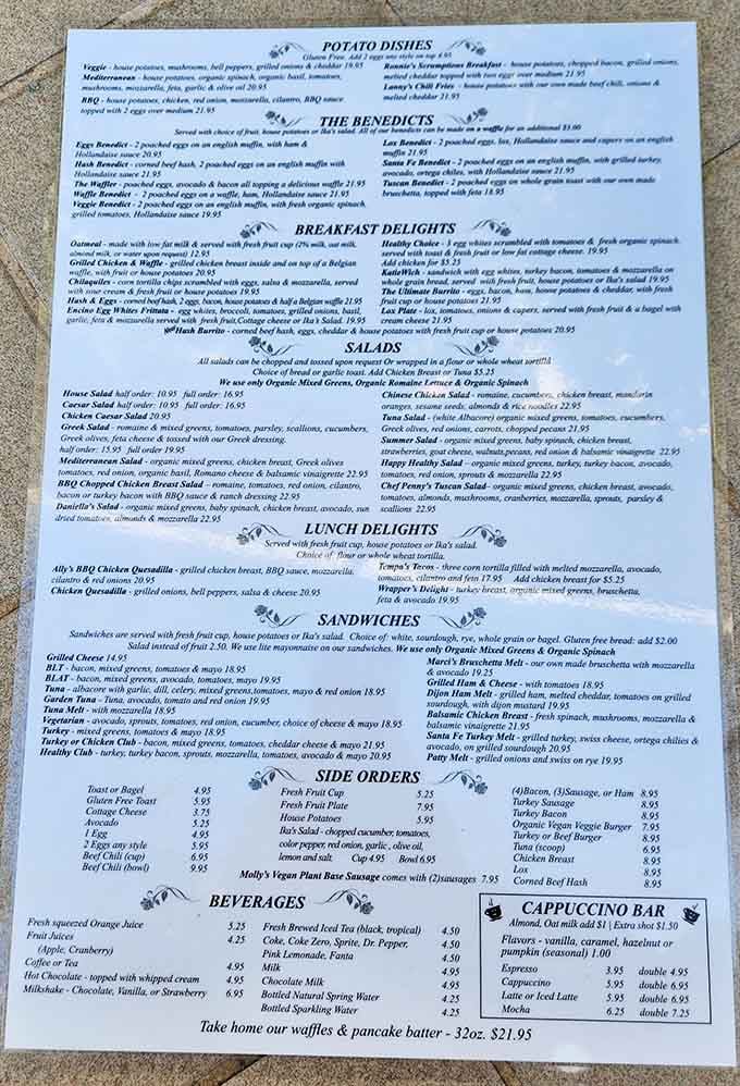 A menu so extensive you'll need reading glasses and possibly a strategic planning session.