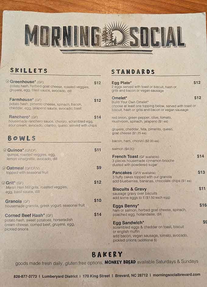 When the menu requires this much reading, you know you're in for some serious breakfast decision-making ahead.
