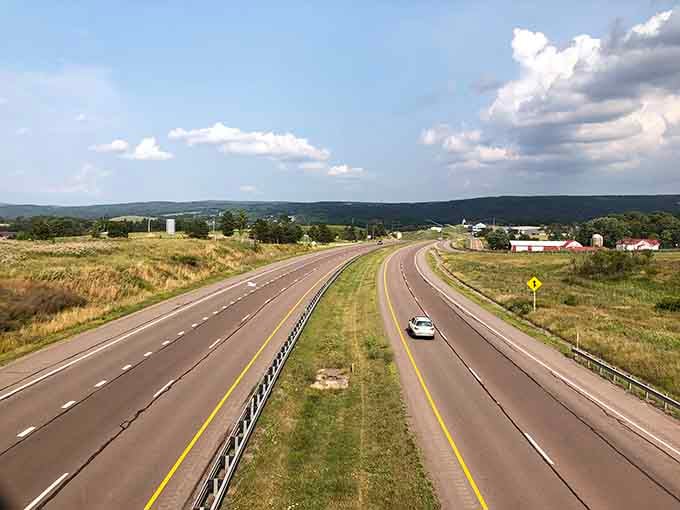 Open road, rolling hills, and not a single honking horn—this is what freedom looks like on four wheels.