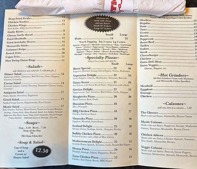 This menu reads like a greatest hits album, with specialty pizzas that could make a grown adult weep with joy.