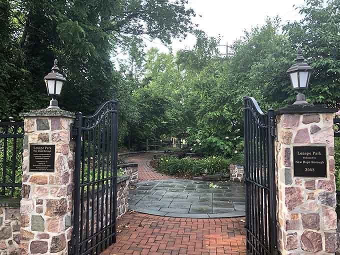 Lenape Park's elegant gates welcome you into a green sanctuary where the 21st century politely waits outside.