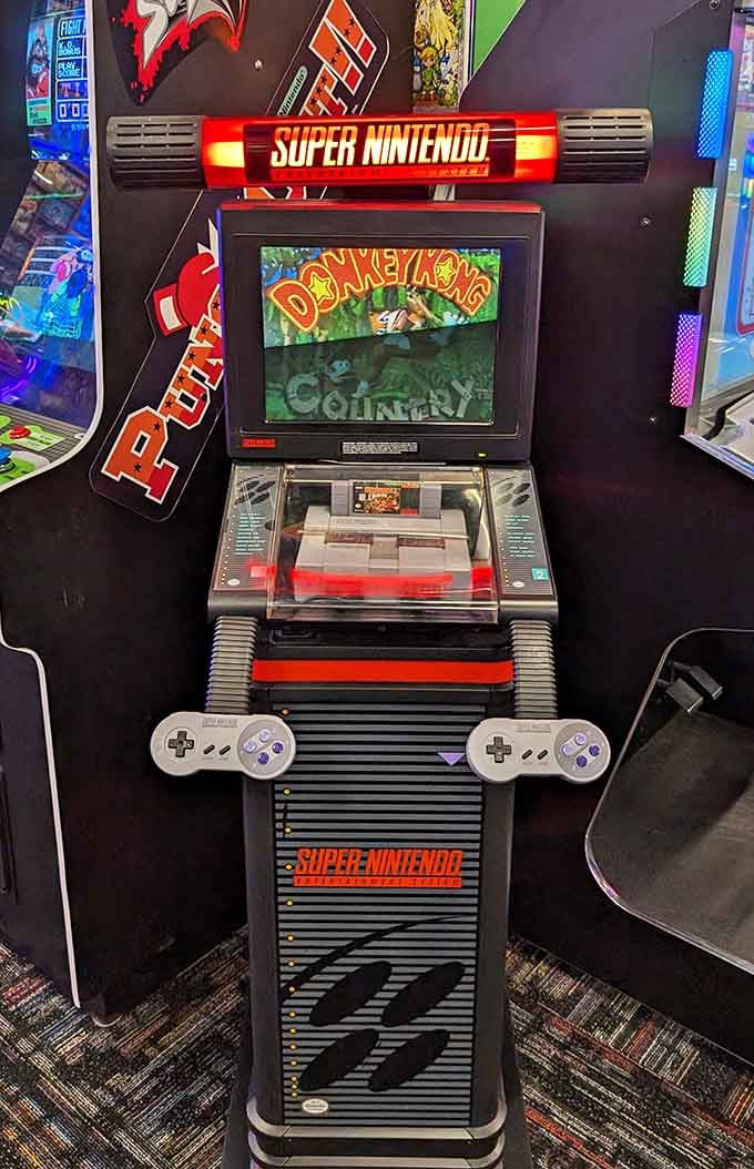 Donkey Country on a Super Nintendo arcade setup proves some classics never lose their charm or challenge.