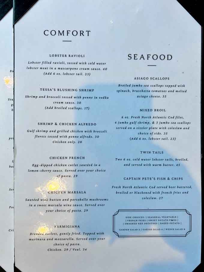 A menu that reads like a love letter to seafood, with enough variety to make decision-making delightfully difficult.