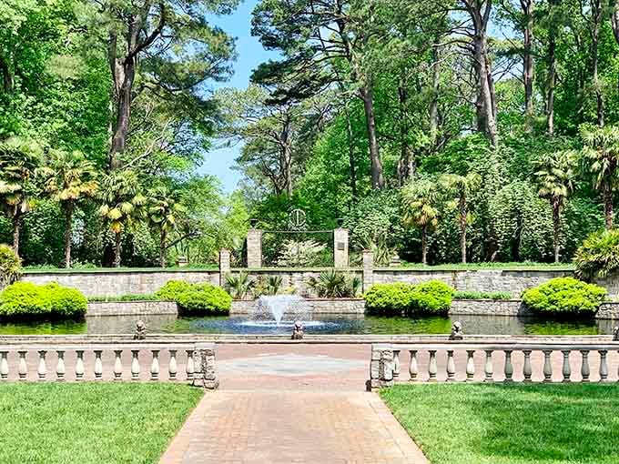 Classical fountains and manicured hedges prove that some design principles never go out of style, like good manners.