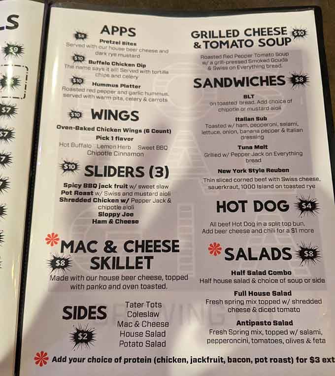 When a menu features beer cheese mac and Chipotle Cinnamon wings, you know someone's having fun in that kitchen.