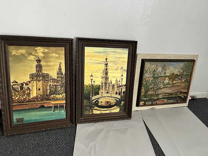 European cityscapes in ornate frames transport you to places your grandparents might have visited on their honeymoon.