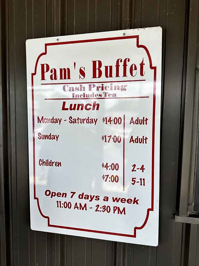 Cash pricing that includes tea? Now that's the kind of math everyone can appreciate and afford.