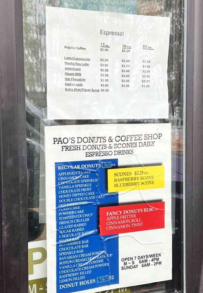 This menu reads like poetry to anyone who appreciates the simple joy of fresh donuts and strong coffee.