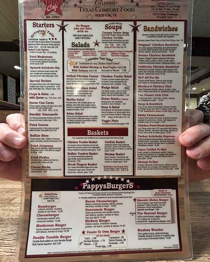 When a menu needs two full pages just to list the options, you know you're in trouble.
